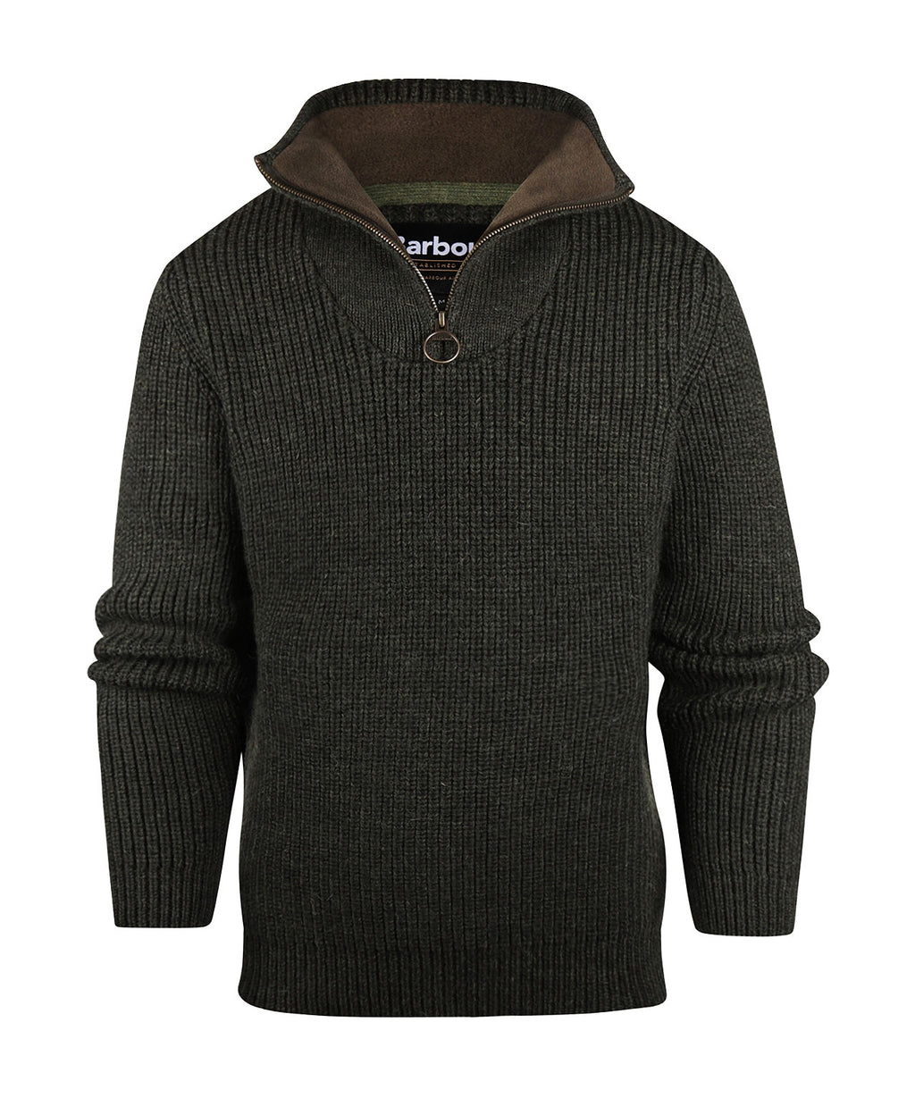 Barbour New Tyne Half Zip Jumper Green The English Hatter